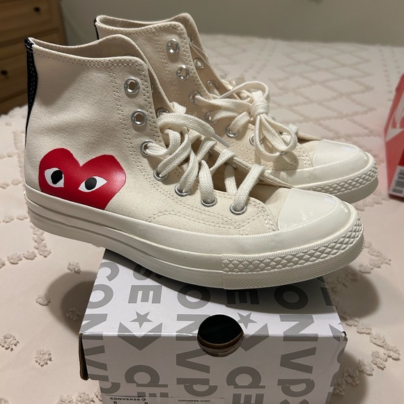 Converse | Shoes | Converse Hightop Sneakers With Red Heart | Poshmark